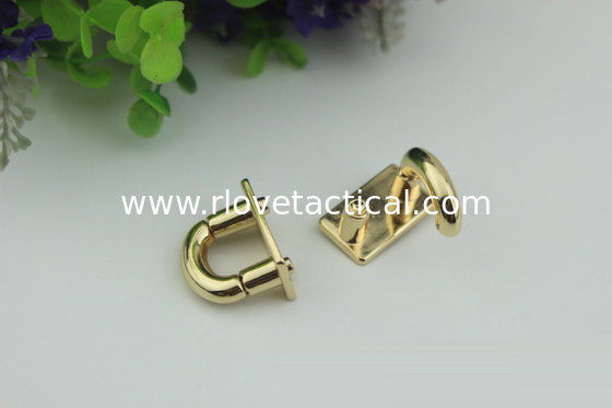 Wholesale high quality lady bag lock light gold metal twist turn decorative lock for bags