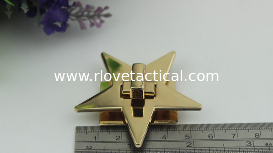 NEW arrival light gold metal pentagram type handbag hardware metal turn lock