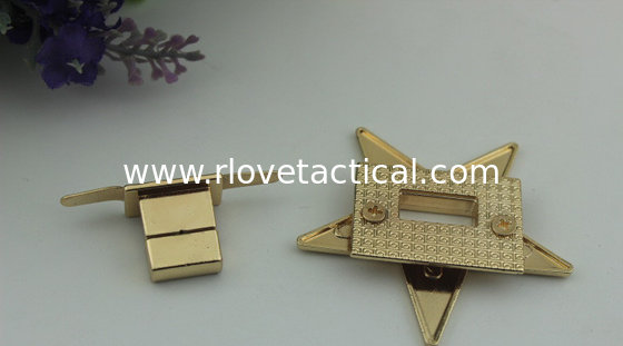 NEW arrival light gold metal pentagram type handbag hardware metal turn lock