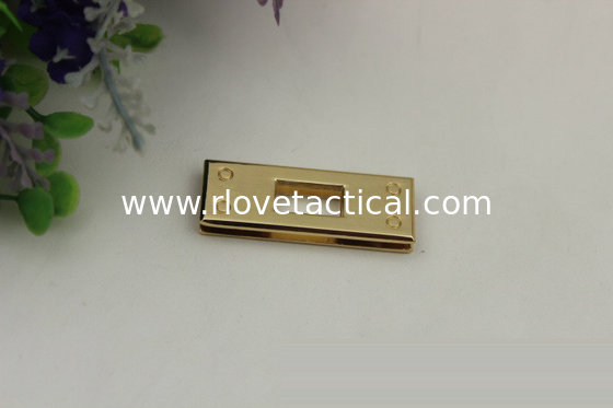 Quality leather craft handbag metal square twist lock accessories with light gold