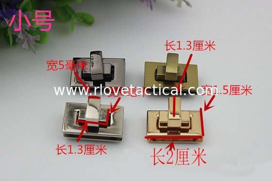 Good price zinc alloy multi-color leather handbags fittings metal turn lock