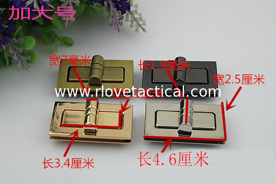 Good price zinc alloy multi-color leather handbags fittings metal turn lock