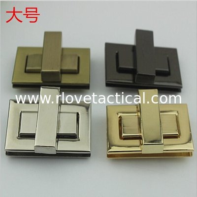 High quality new design zinc alloy square metal handbag turn lock in China
