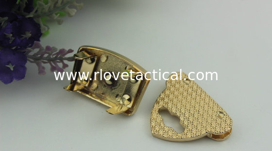 Shiny gold & gunmetal color high quality zinc alloy handbag turn lock