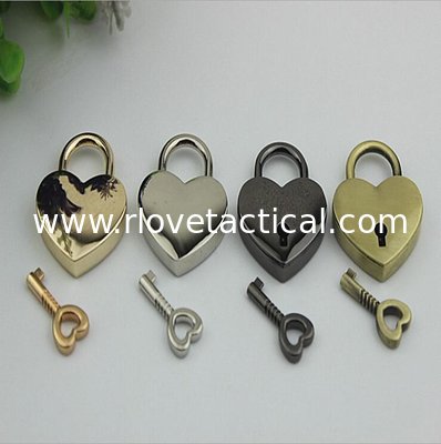 Bag heart-shaped shape light gold hardware decorative wedding padlock luggage hanging concentric lock