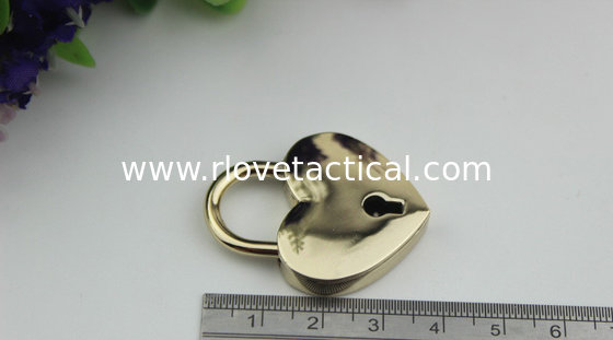 Bag heart-shaped shape light gold hardware decorative wedding padlock luggage hanging concentric lock