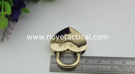 Bag heart-shaped shape light gold hardware decorative wedding padlock luggage hanging concentric lock