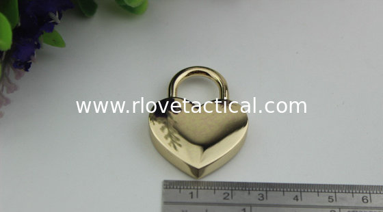 Bag heart-shaped shape light gold hardware decorative wedding padlock luggage hanging concentric lock