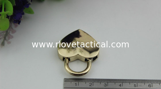 Bag heart-shaped shape light gold hardware decorative wedding padlock luggage hanging concentric lock