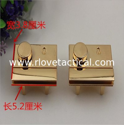 Top quality light gold handbag zinc alloy turn locks and hardware for lady sling leather bag
