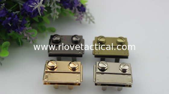 New designs metal zinc alloy pu leather purse turn lock with nickel free