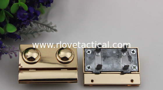 Multiple gold finish zinc alloy metal rectangle handbag lock for leather