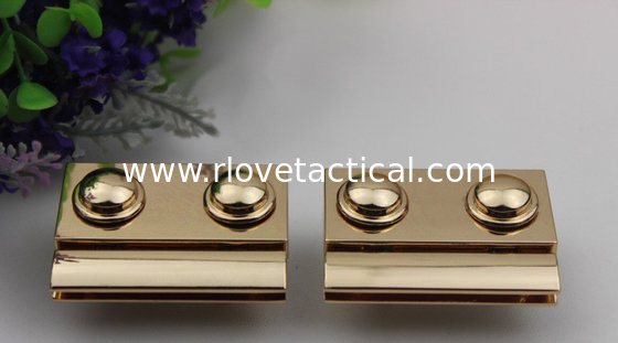 Multiple gold finish zinc alloy metal rectangle handbag lock for leather