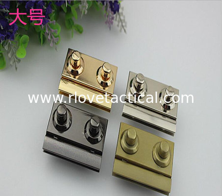 Hot Sale Durable Nickel Color Metal Press Lock Clasp Purse Closure Squeeze Turn Lock