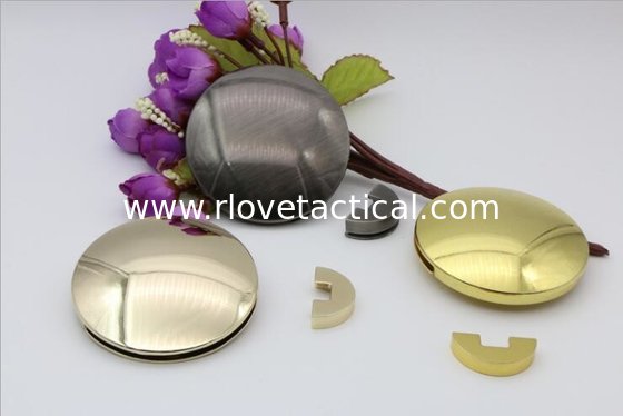 High end shiny gold quality zinc alloy round ring clip turn lock for handbag