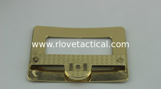 Custom shiny gold zinc alloy rectangle magnetic button lock for handbags