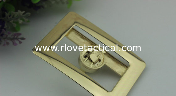 Custom shiny gold zinc alloy rectangle magnetic button lock for handbags