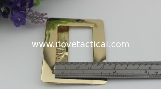 Custom shiny gold zinc alloy rectangle magnetic button lock for handbags