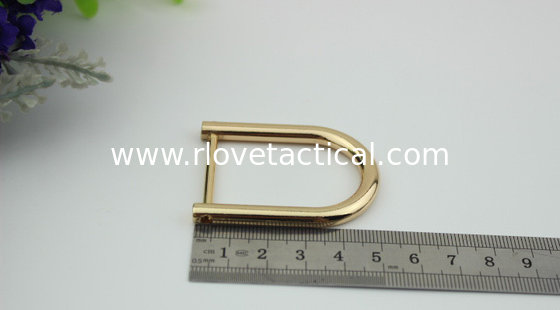 Light gold zinc alloy square metal shiny brand handbag clip lock
