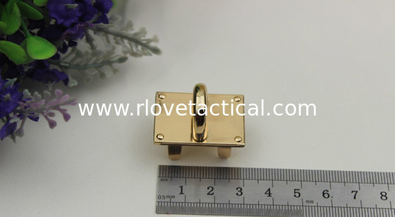 Good quality light gold decoration fitting handbag  lock bottom parts for leather