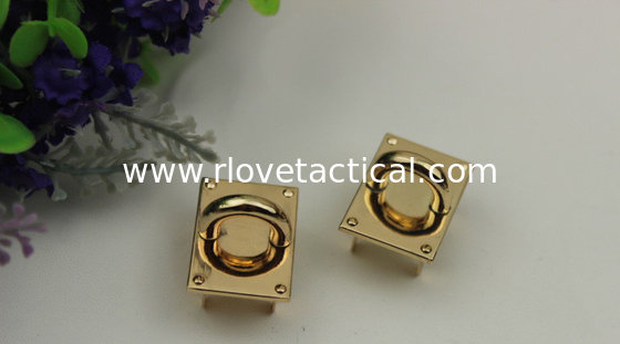 Good quality light gold decoration fitting handbag  lock bottom parts for leather