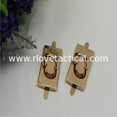 Metal handbag hardware metal clip lock bottom parts with light gold
