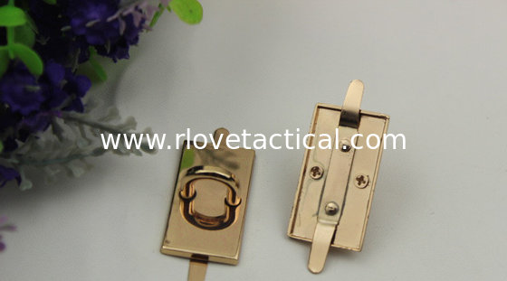 Metal handbag hardware metal clip lock bottom parts with light gold