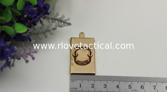 Metal handbag hardware metal clip lock bottom parts with light gold