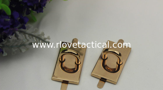 Metal handbag hardware metal clip lock bottom parts with light gold