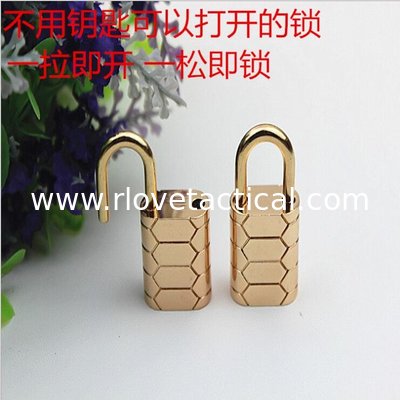 High Quality Light Gold Metal Bag Padlock Decorative Lock Without Keys