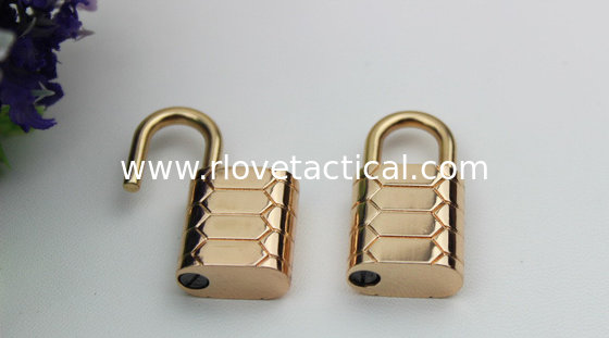 High Quality Light Gold Metal Bag Padlock Decorative Lock Without Keys
