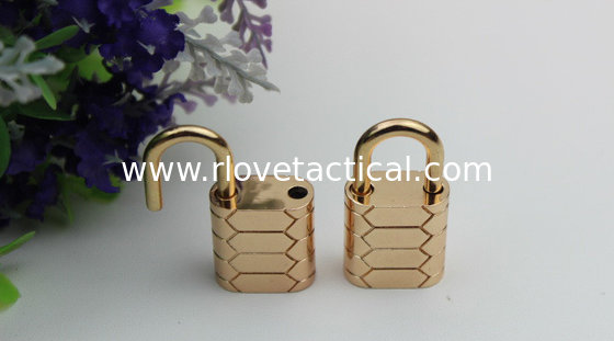 High Quality Light Gold Metal Bag Padlock Decorative Lock Without Keys