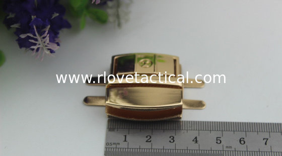 Customized design light gold bag hardware metal briefcase push button locks