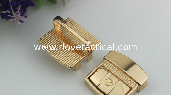 Customized design light gold bag hardware metal briefcase push button locks