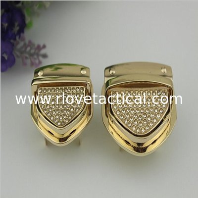 New design two style size gold diamond decoration press push button locks for handbags