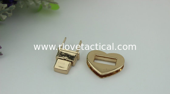 Fashionable novelty gunmetal color heart shape bag accessories metal twist lock for handbag