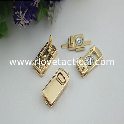Custom zinc alloy gold metal decorative handbag press lock for purse
