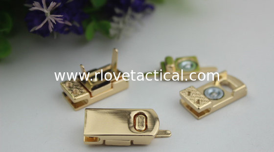 Custom zinc alloy gold metal decorative handbag press lock for purse