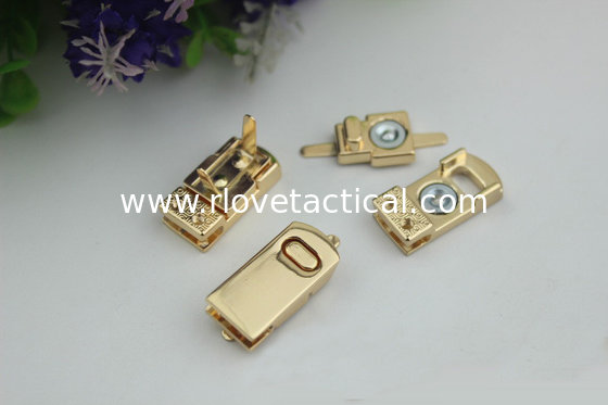 Custom zinc alloy gold metal decorative handbag press lock for purse