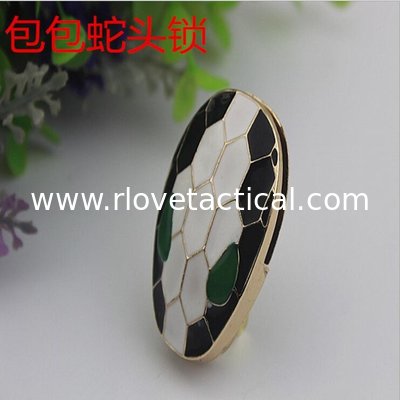 Classical design zinc alloy metal colorful snake head magnetic button bag locks