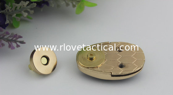 Classical design zinc alloy metal colorful snake head magnetic button bag locks