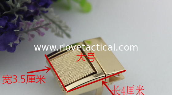 Bag hardware zinc alloy gold metal press locks for laptop bags