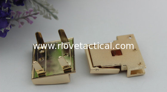 Bag hardware zinc alloy gold metal press locks for laptop bags