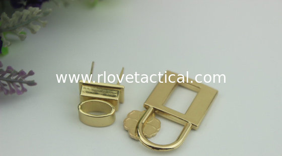 Beautiful flower decorative gold zinc alloy handbag turn twist locks