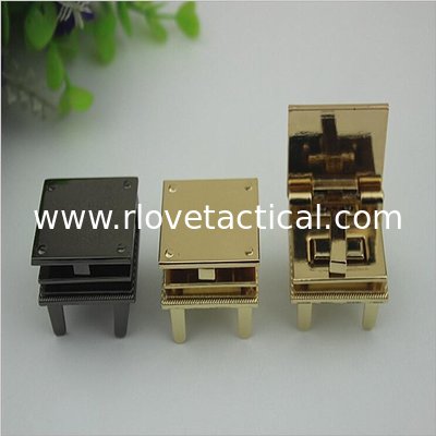 Guangdong Supplier Custom Gold & Gunmetal Color Metal Bag Accessories Twist Lock