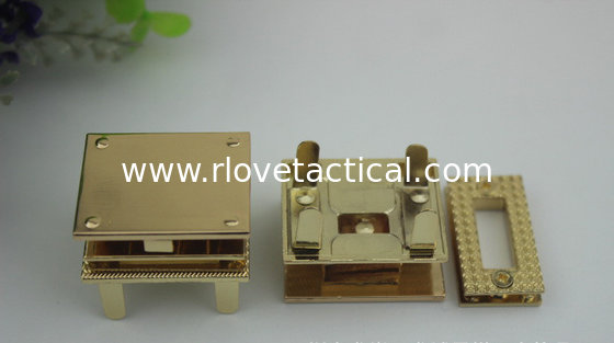 Guangdong Supplier Custom Gold & Gunmetal Color Metal Bag Accessories Twist Lock