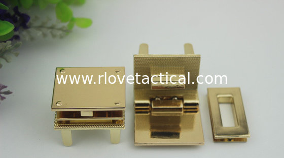 Guangdong Supplier Custom Gold & Gunmetal Color Metal Bag Accessories Twist Lock