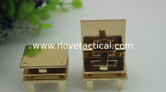 Guangdong Supplier Custom Gold & Gunmetal Color Metal Bag Accessories Twist Lock