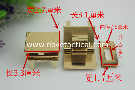 Guangdong Supplier Custom Gold & Gunmetal Color Metal Bag Accessories Twist Lock