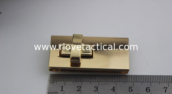 Fancy simple design gold & gunmetal color zinc alloy fittings metal twist turn lock for handbag